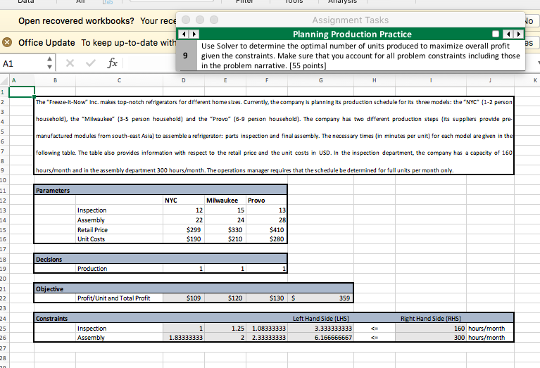 Solved Use solver Excel, Please show the cells and more put | Chegg.com