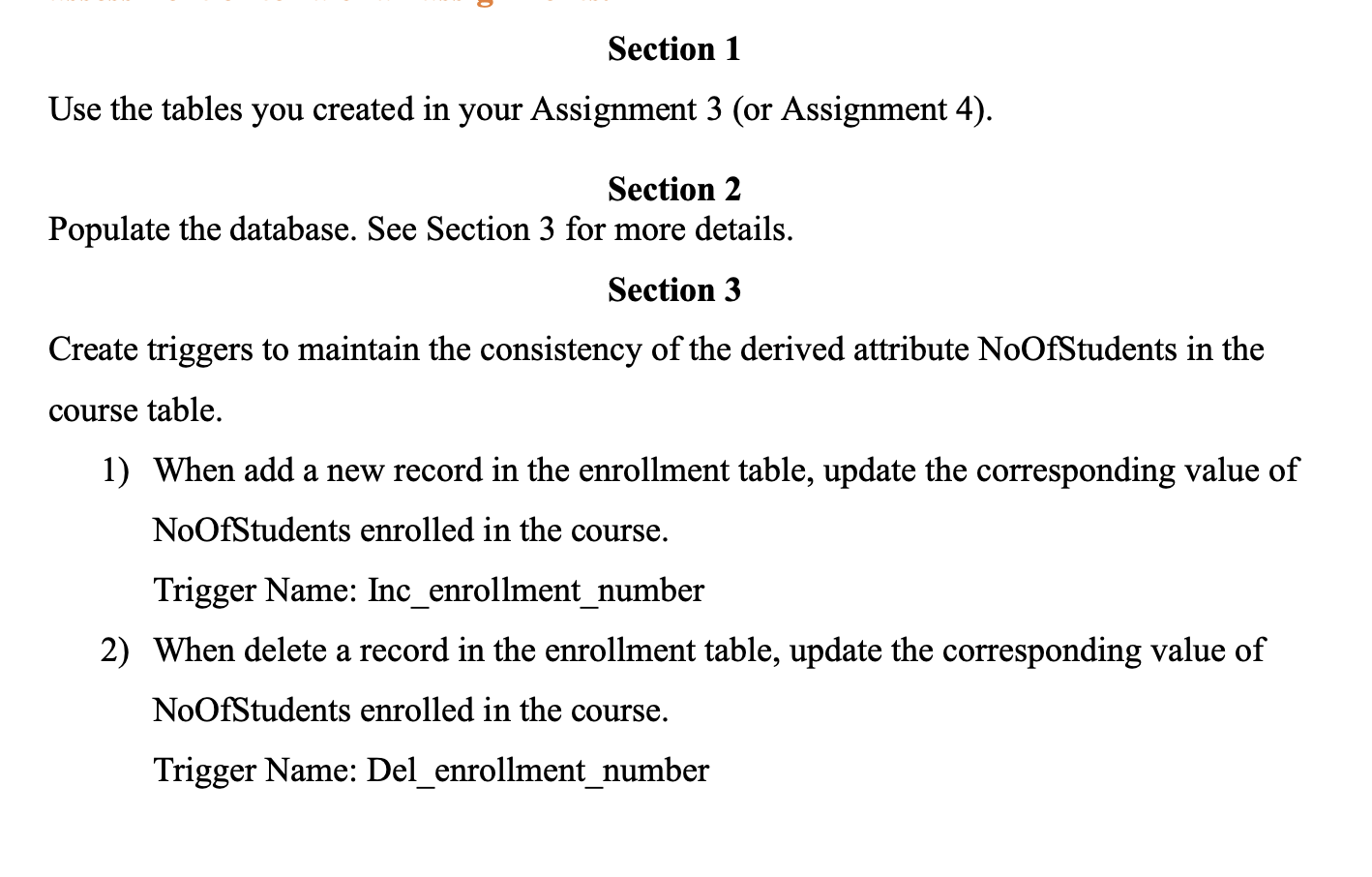 Solved Section 1 Use the tables you created in your | Chegg.com