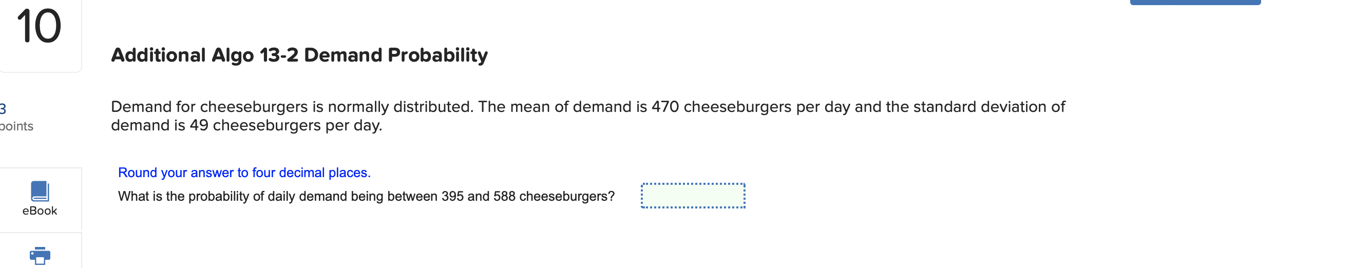Solved Additional Algo 13-2 Demand Probability Demand for | Chegg.com