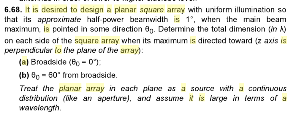 6.68. It is desired to design a planar square array | Chegg.com