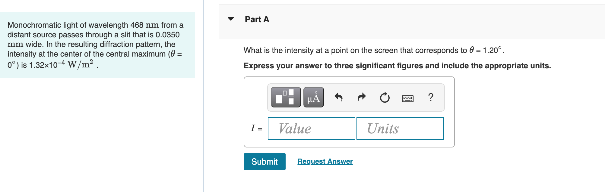 Solved Monochromatic Light Of Wavelength 468 Nm From A