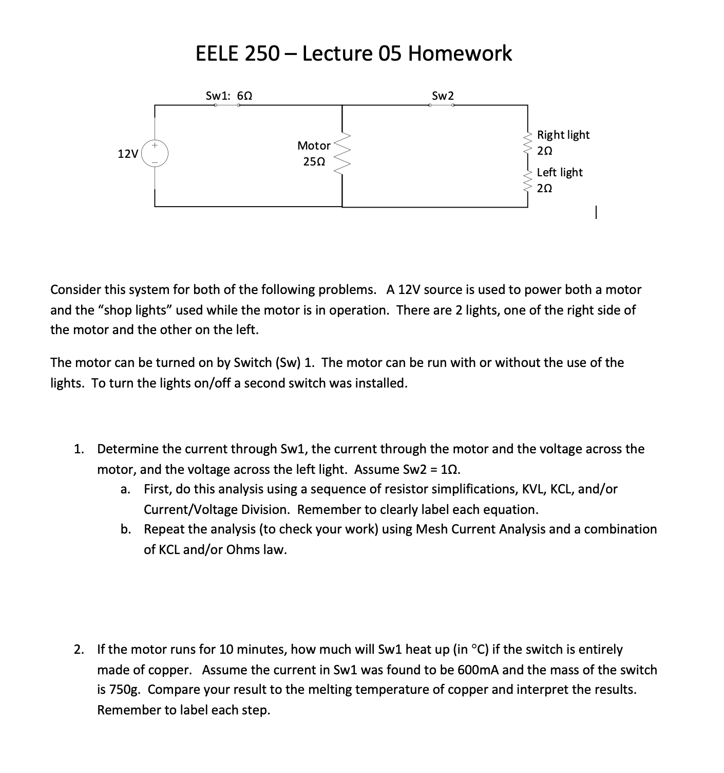 Solved EELE 250- Lecture 05 Homework Consider this system | Chegg.com