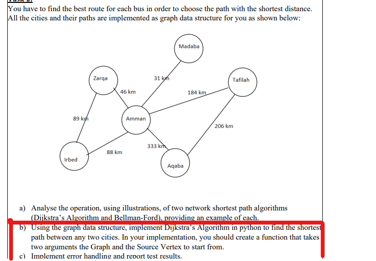 Solved You have to find the best route for each bus in order | Chegg.com