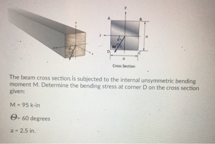 Solved D. Cross Section The beam cross section is subjected | Chegg.com
