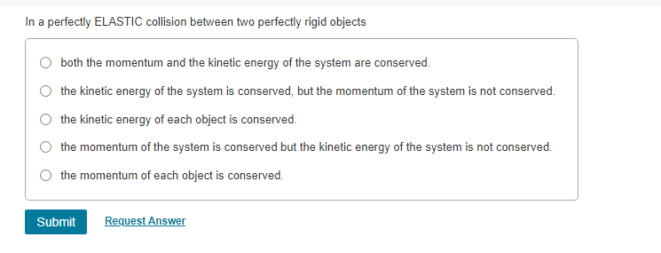 Solved In a perfectly ELASTIC collision between two | Chegg.com