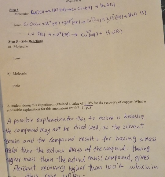 Solved 1. Write a balanced molecular and net ionic equation | Chegg.com