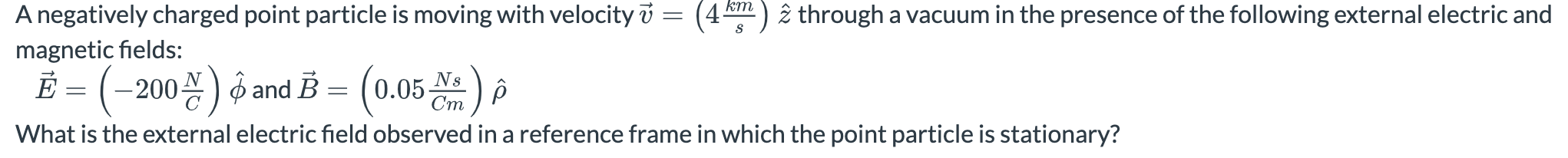 Solved A negatively charged point particle is moving with | Chegg.com