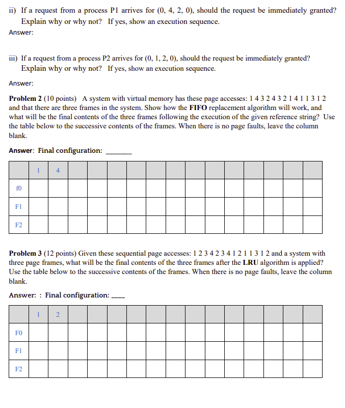 Solved Problem 1 (17 points) Recall the various deadlock | Chegg.com