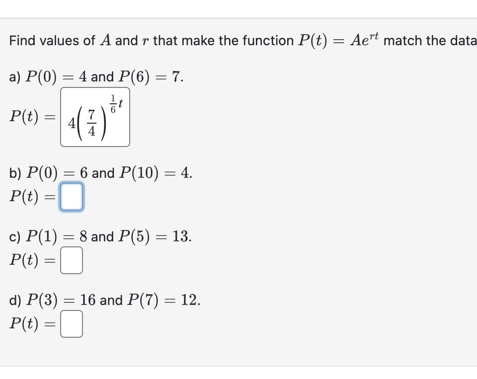 Solved Find values of A and r that make the function | Chegg.com