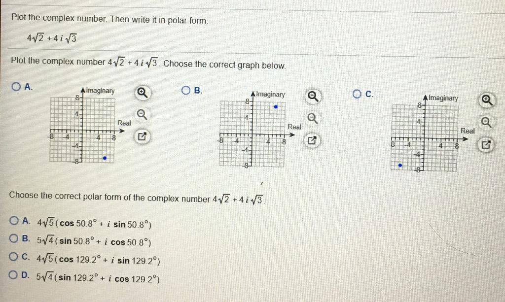 Solved Plot the complex number. Then write it in polar form. | Chegg.com