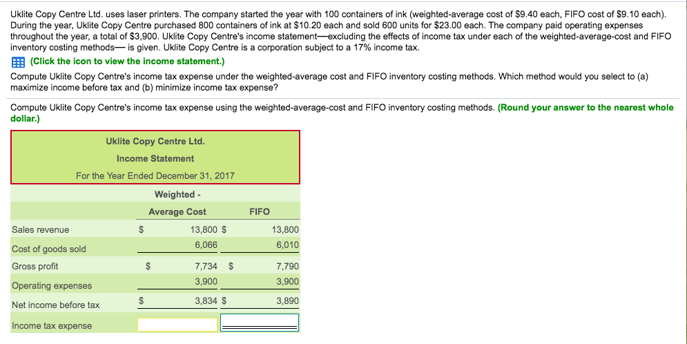 Solved Uklite Copy Centre Ltd. uses laser printers. The | Chegg.com