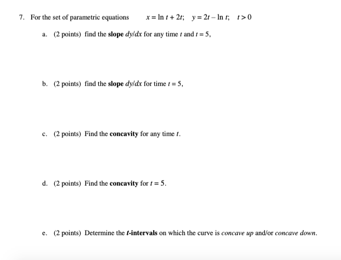 Solved #7 PART A, PART B, PART C, PART D, AND PART E | Chegg.com