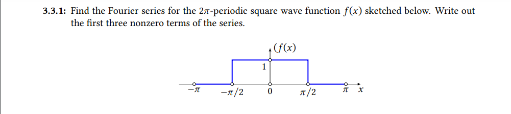 Solved 3.1: Find the Fourier series for the 2π-periodic | Chegg.com