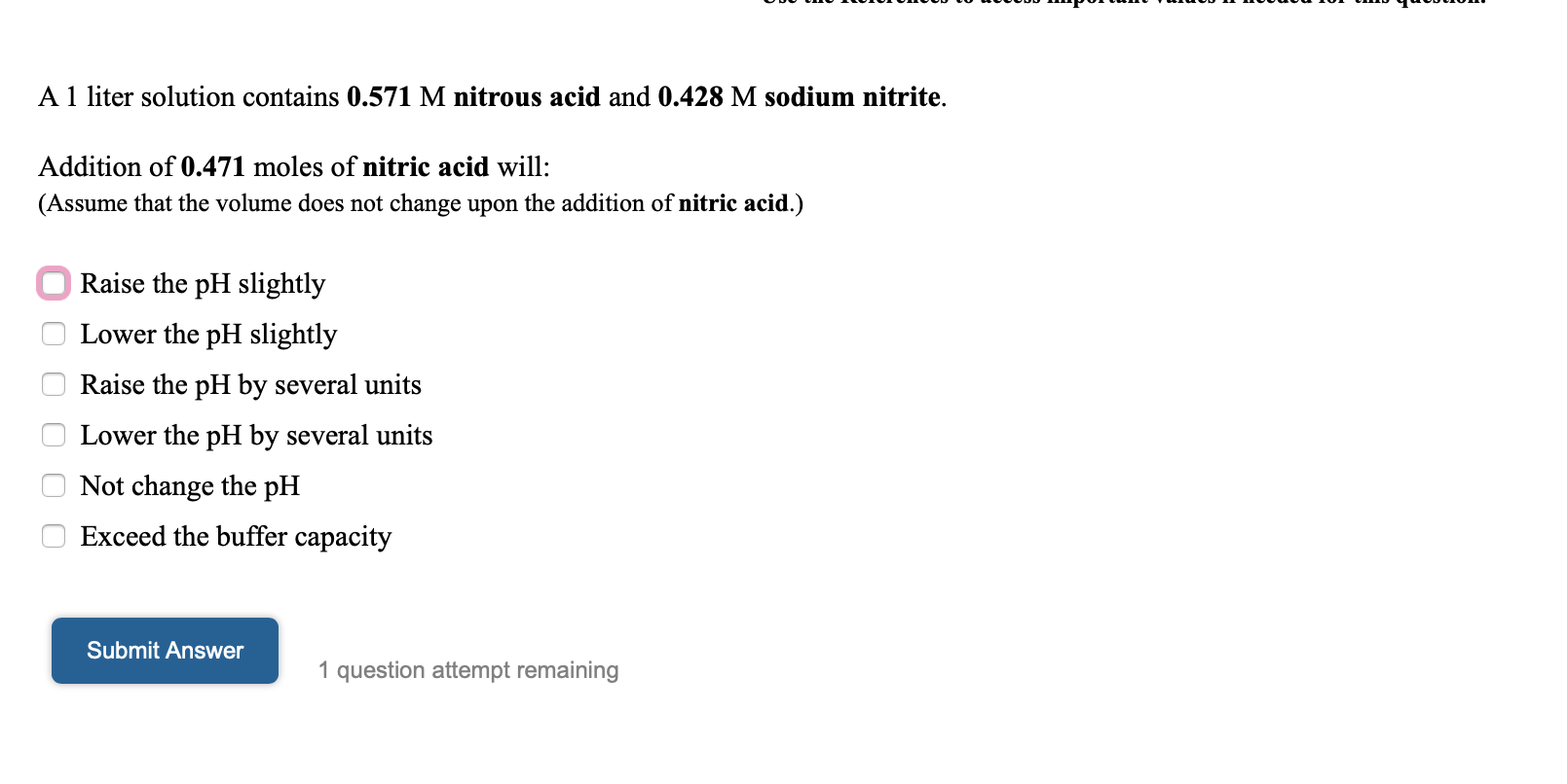 Solved A 1 liter solution contains 0.571 M nitrous acid and | Chegg.com
