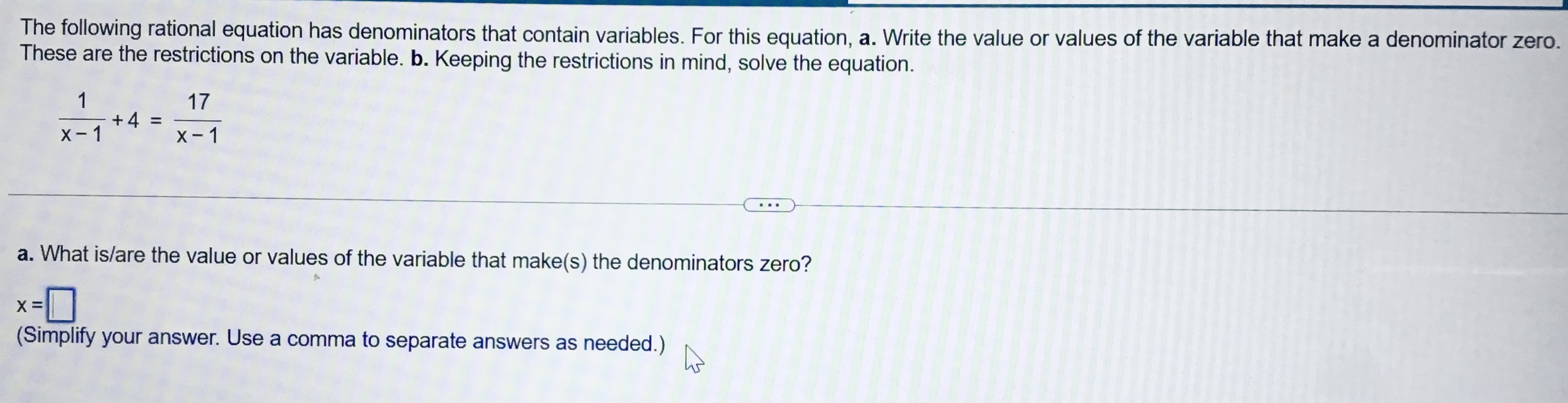 Solved The following rational equation has denominators that | Chegg.com