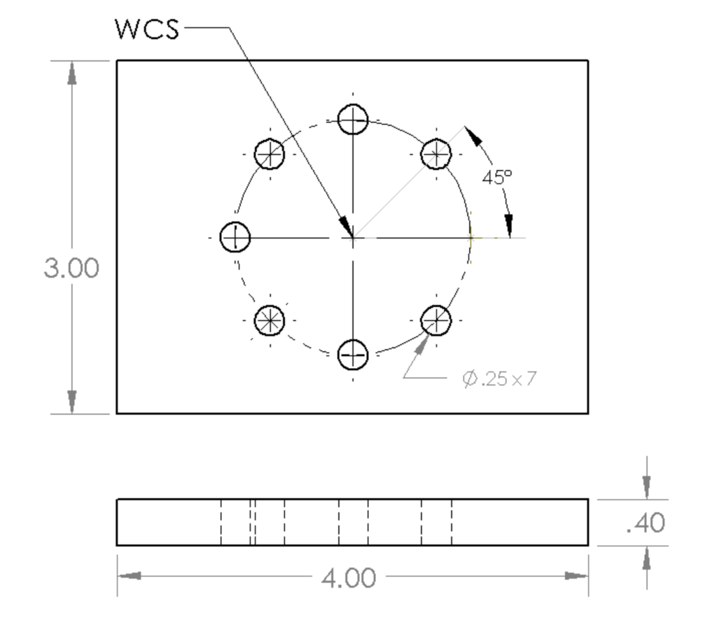 Solved Programming with Bolt Hole Pattern. Write a CNC | Chegg.com