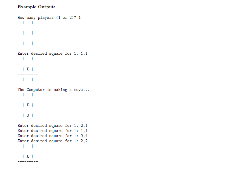 Solved Java programming question. Making a tik tak toc | Chegg.com