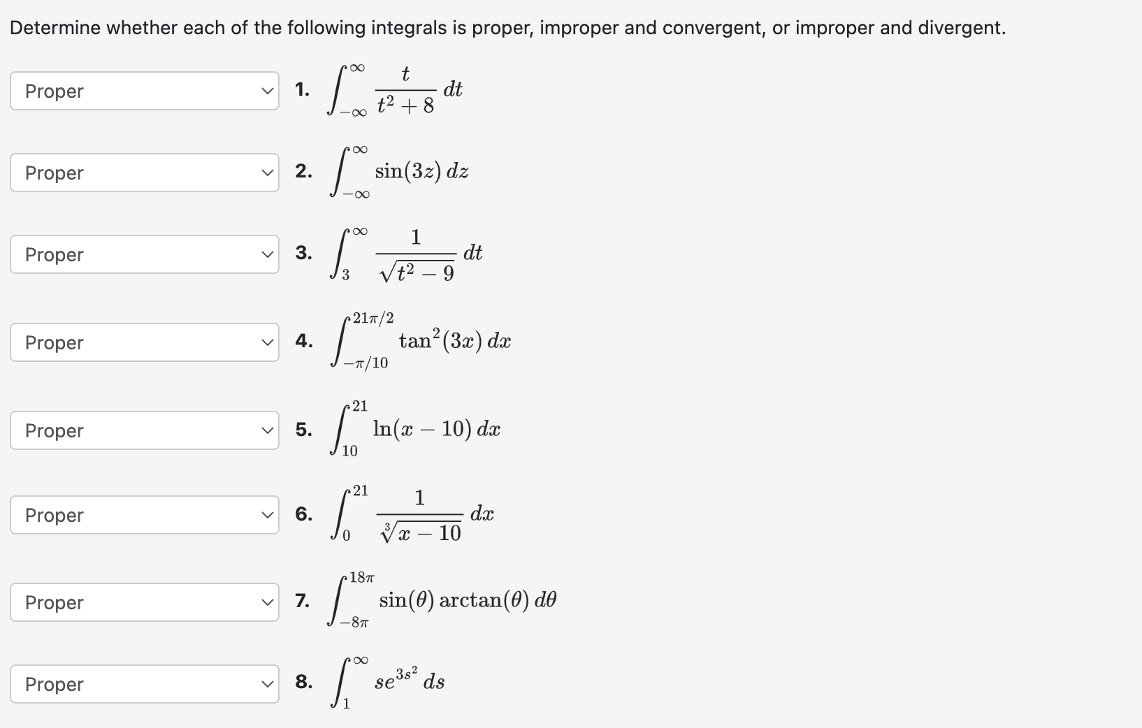 Solved Determine whether each of the following integrals is | Chegg.com