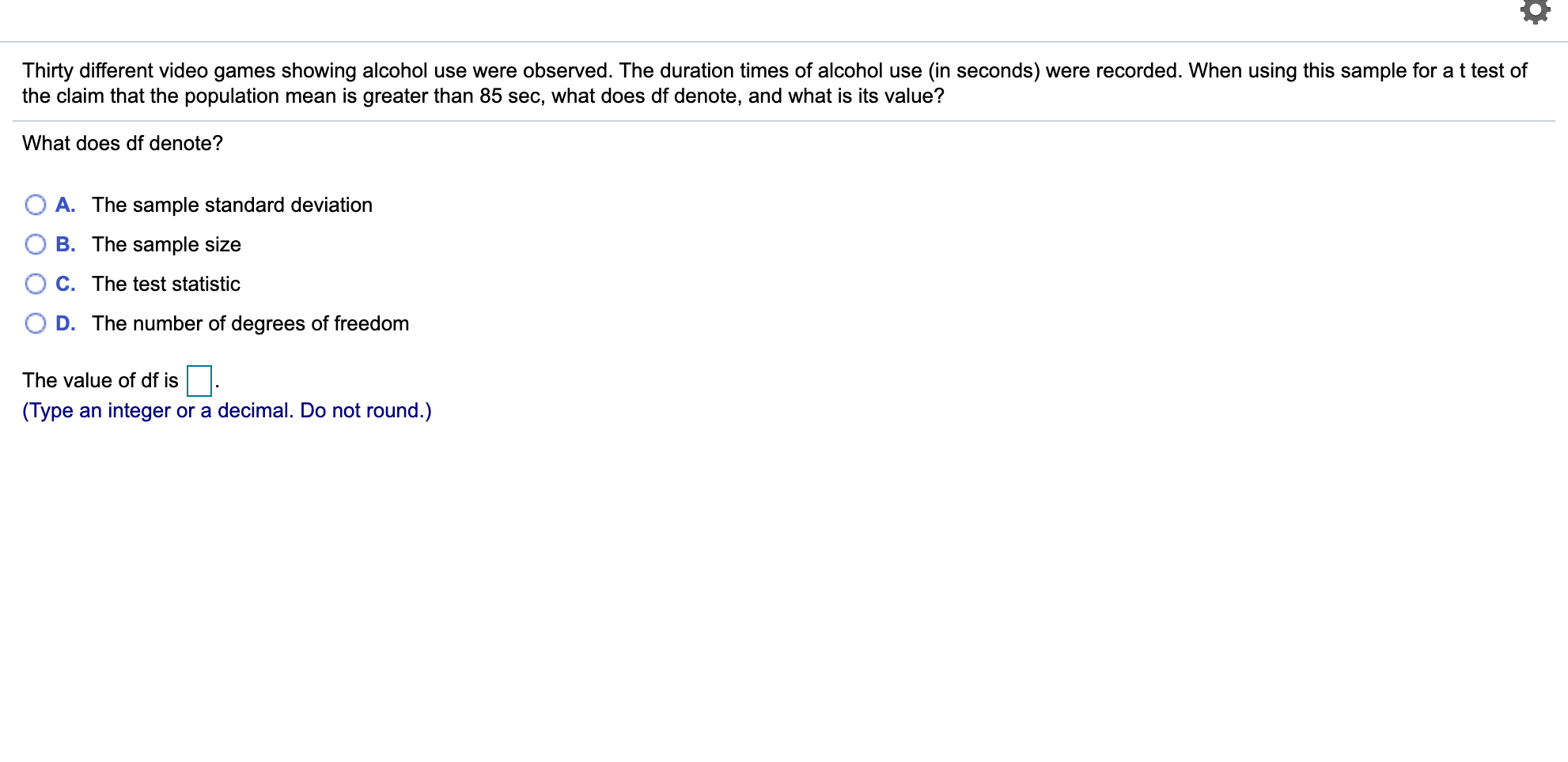 Solved Thirty different video games showing alcohol use were | Chegg.com