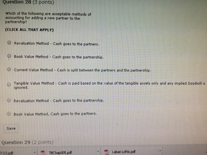 Solved Which of the following are acceptable methods of | Chegg.com