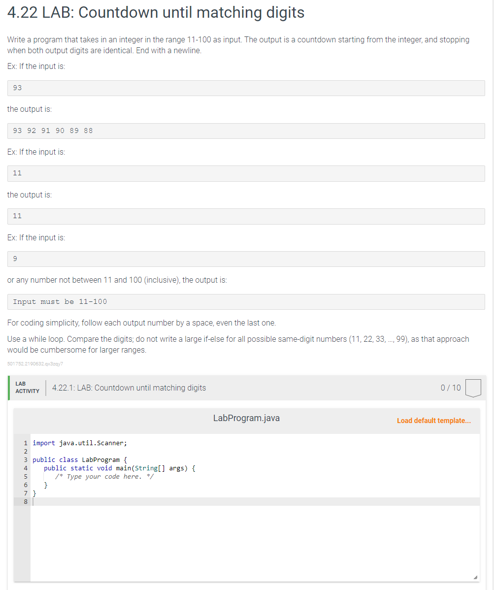 Solved In Java Please422 lab Countdown Until Matching