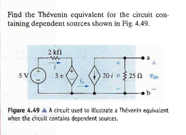 Solved Find the Thévenin equivalent for the circuit con- | Chegg.com