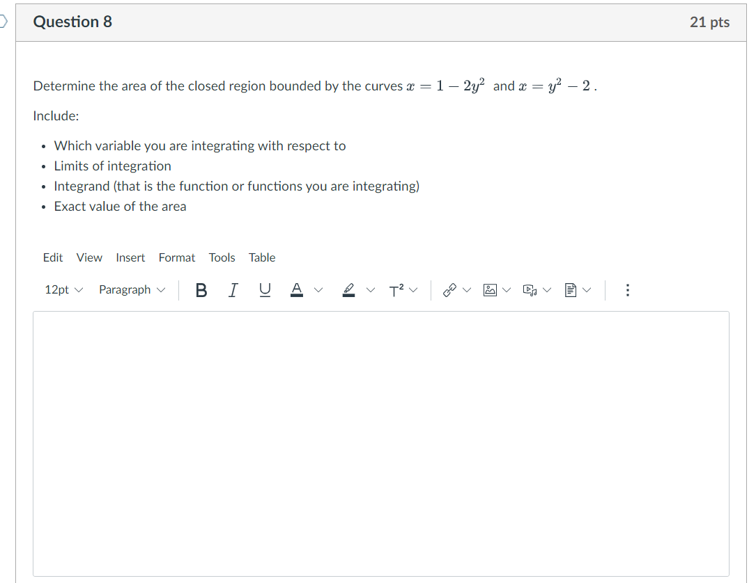 Solved Determine the area of the closed region bounded by | Chegg.com