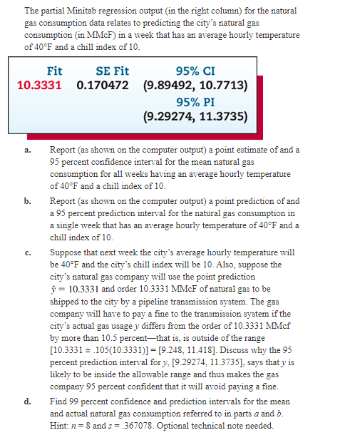 The partial Minitab regression output in the right | Chegg.com
