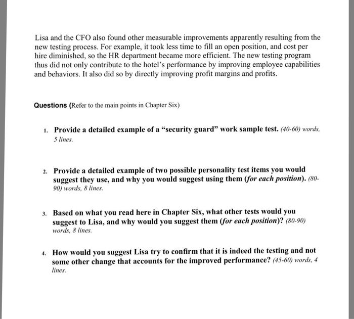 Assignment-Case Study Human Resource Management BUSI | Chegg.com