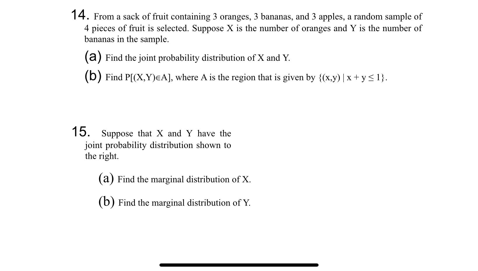 Solved 14. From a sack of fruit containing 3 oranges, 3 | Chegg.com