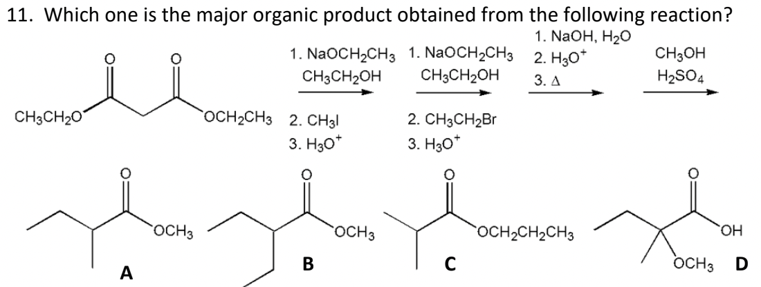 Solved 1. NaOCH2CH3 1. NaOCH2CH3 CH3CH2OH CH3CH2OH 2. CH3 | Chegg.com