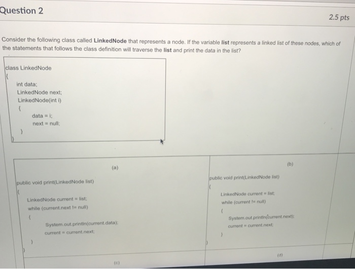 Solved Question 1 Let the variable list represents a | Chegg.com
