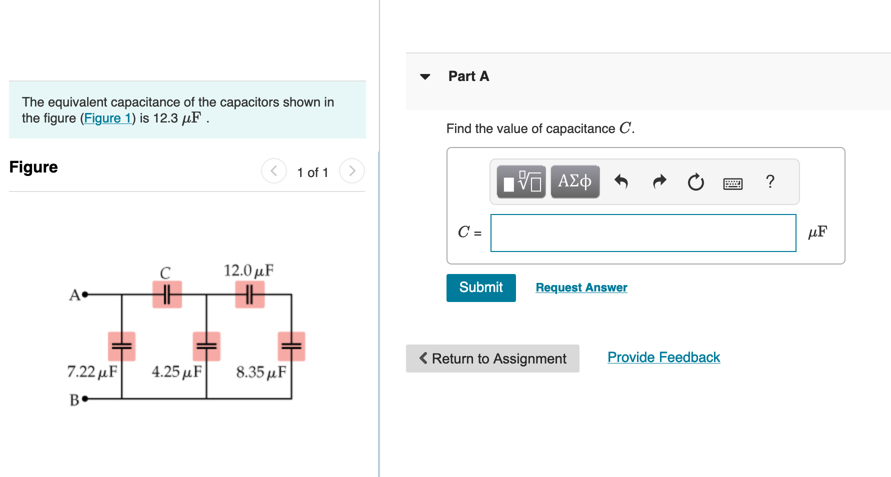 Solved The equivalent capacitance of the capacitors shown in | Chegg.com