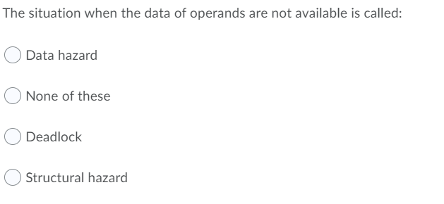 Solved The situation when the data of operands are not | Chegg.com