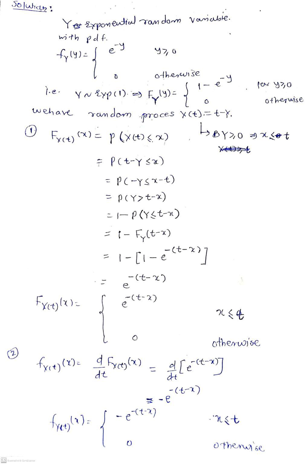 Solved Problem 1. (10 points) Let random variable Y be an | Chegg.com