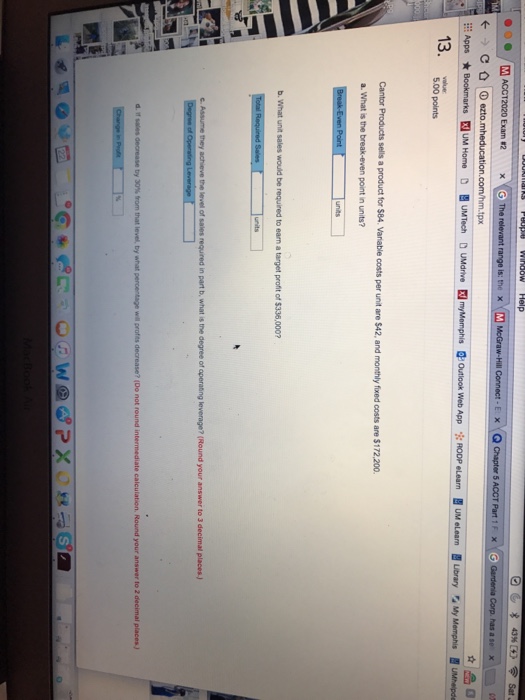 Solved Cantor products sells a product for $84. Variable | Chegg.com