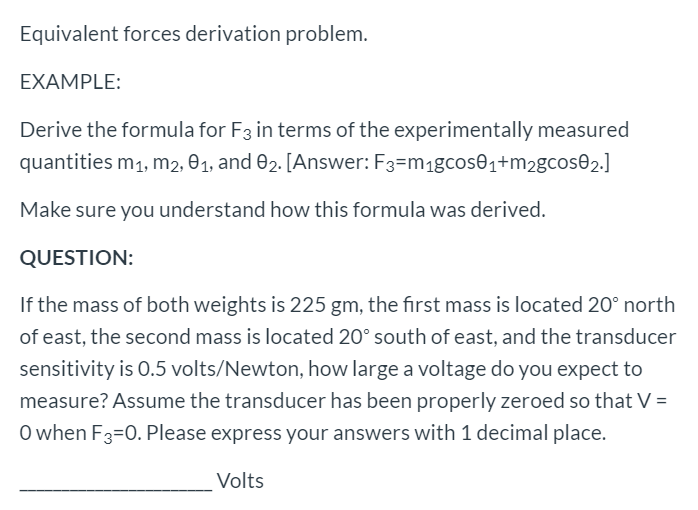 Solved Equivalent forces derivation problem. EXAMPLE: Derive | Chegg.com
