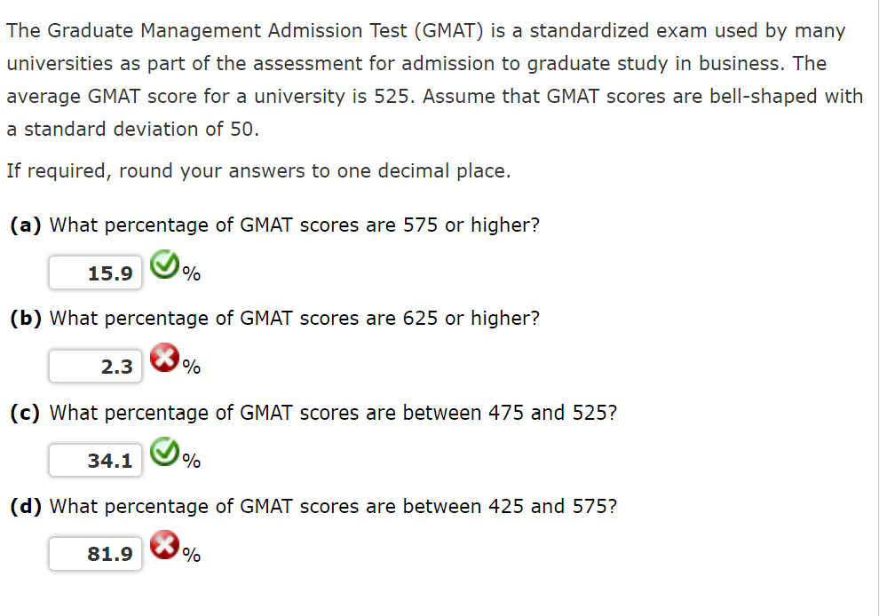 Solved The Graduate Management Admission Test (GMAT) ﻿is a | Chegg.com