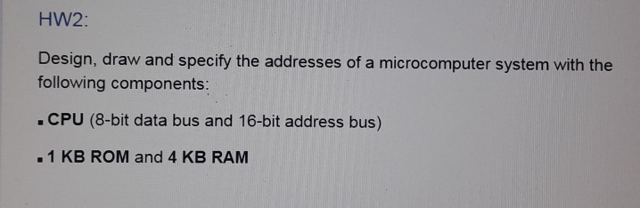 Solved HW2: Design, draw and specify the addresses of a | Chegg.com