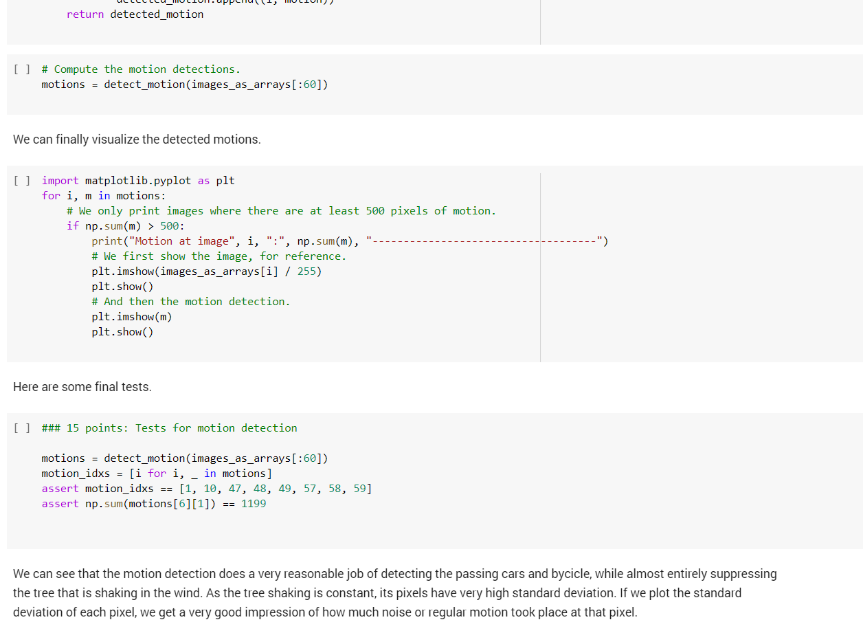 We let you build the class MotionDetection. [] ### | Chegg.com