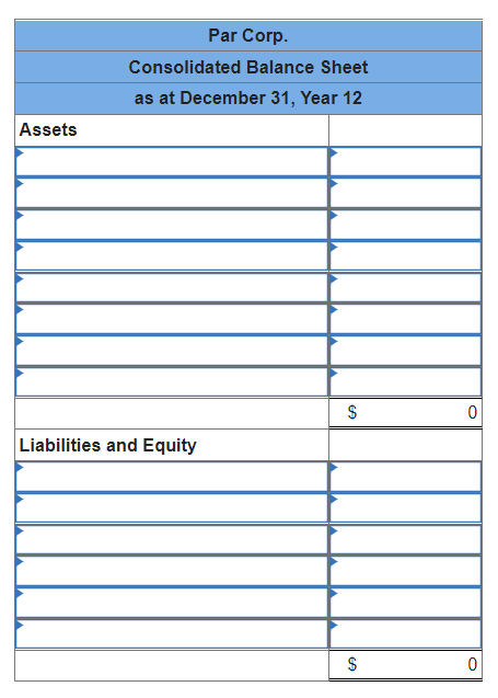 Solved Financial statements of Par Corp. and its subsidiary | Chegg.com