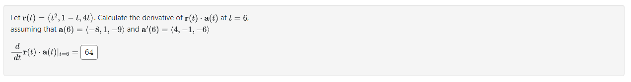 Solved Let r(t)= t2,1−t,4t . Calculate the derivative of | Chegg.com
