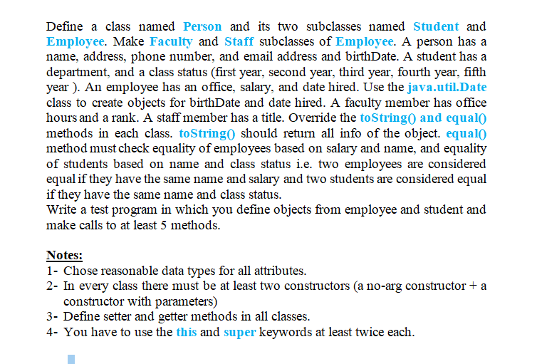 Solved Define a class named Person and its two subclasses | Chegg.com