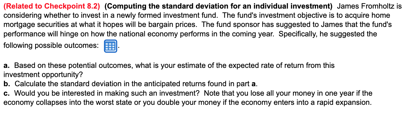Solved (Related to Checkpoint 8.2) (Computing the standard | Chegg.com