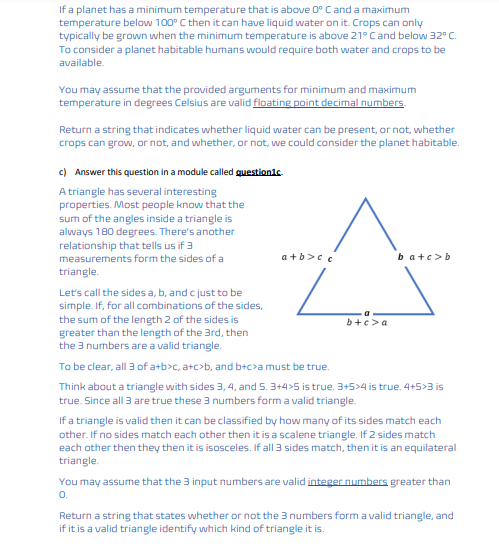 Solved Question 1: For each question below create a module | Chegg.com