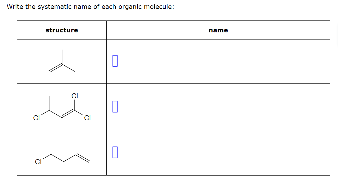 Solved Write the systematic name of each organic molecule: | Chegg.com