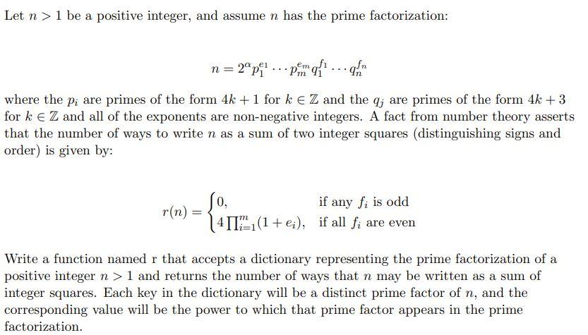 Let n>1 be a positive integer, and assume n has the | Chegg.com