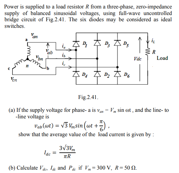 Solved Power is supplied to a load resistor R from a | Chegg.com