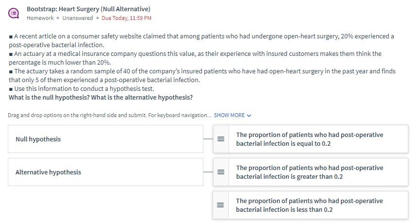 Solved ⇒ Bootstrap: Heart Surgery (Null Alternative) | Chegg.com