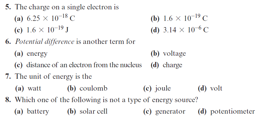 Solved 5. The charge on a single electron is (a) 6.25×10−18C | Chegg.com